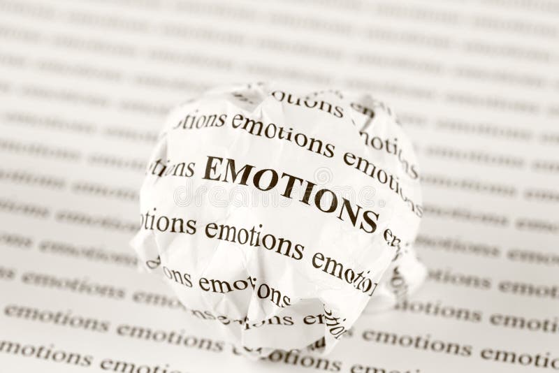 Crumpled Paper Ball with Words Emotions Stock Image - Image of anger ...