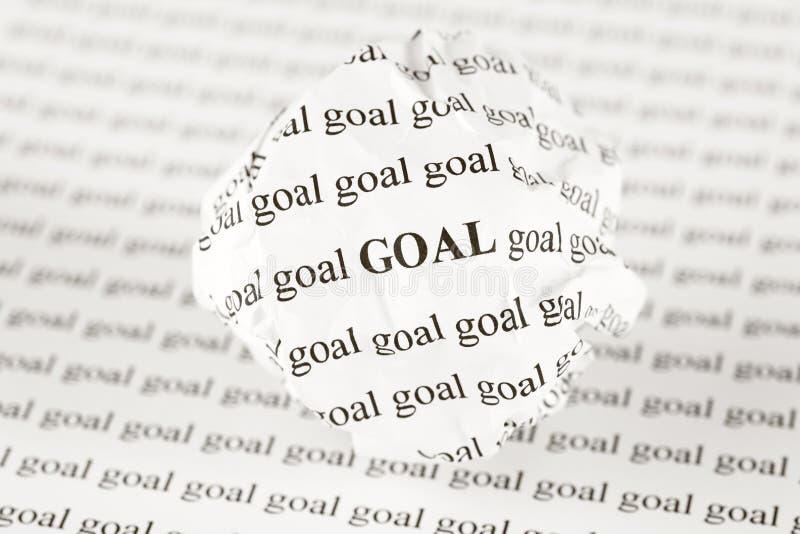 Crumpled Paper Ball with Words Goal Stock Image - Image of page ...