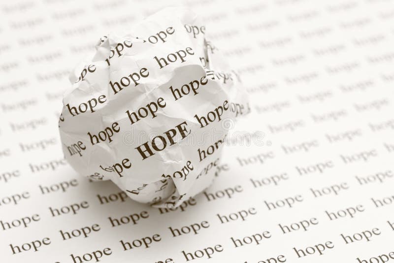 Crumpled Paper Ball with Words Hope Stock Photo - Image of ball ...