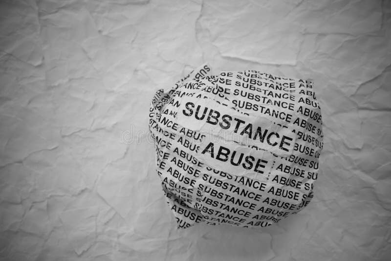 Crumpled Paper Ball with Words Substance Abuse on Torn White Paper ...