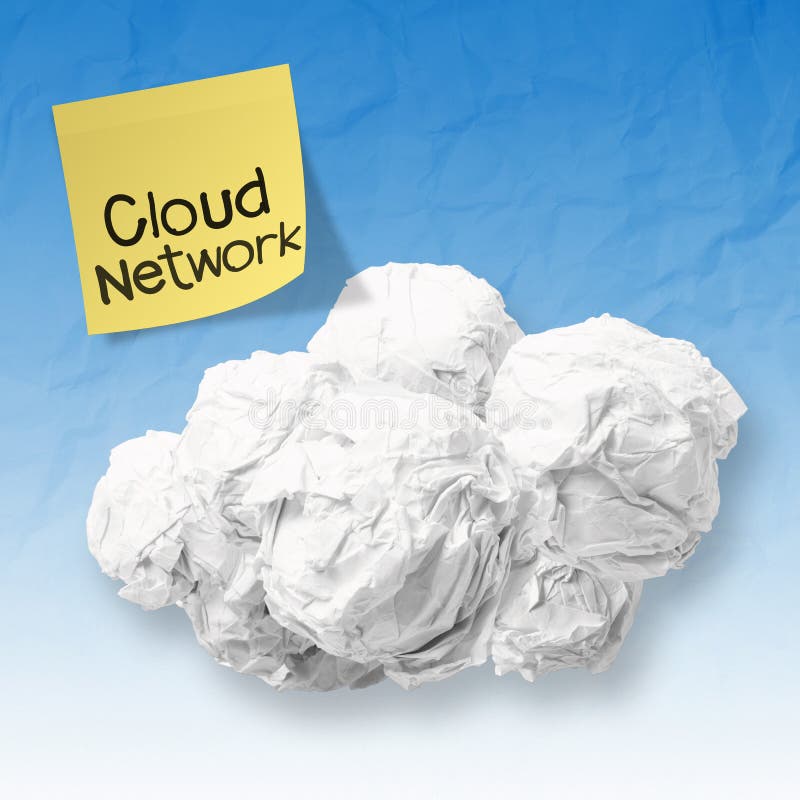 Crumpled Paper Cloud Computing Stock Image - Image of interface ...
