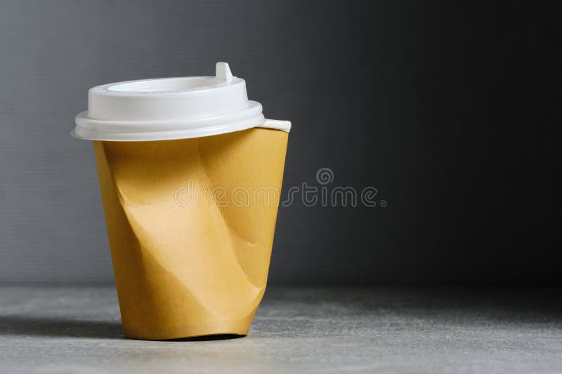 Crumpled Paper Cup for Hot Coffee and Tea Drinks. Stock Image - Image ...