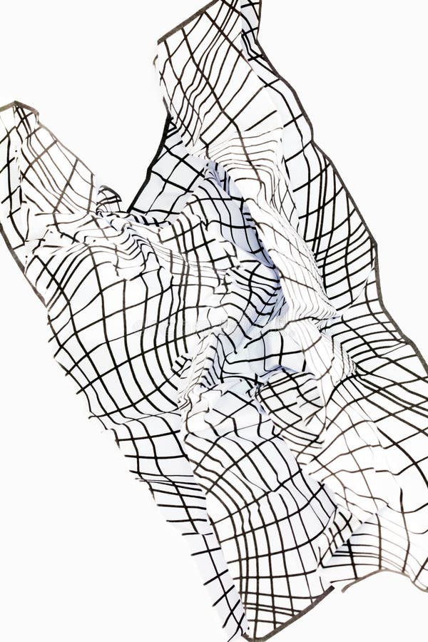 Crushed Lined Black and White Paper. Stock Illustration - Illustration ...