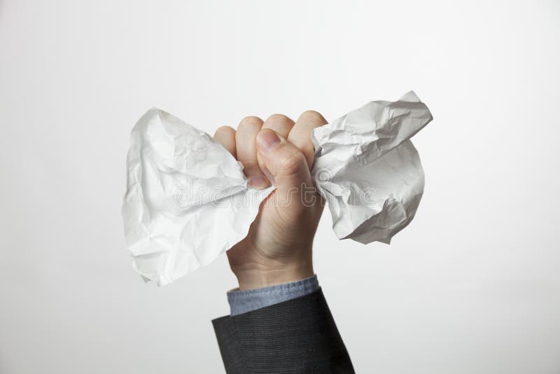 Crumpled A4 Paper Document in Businessman Hands. Office Problems ...
