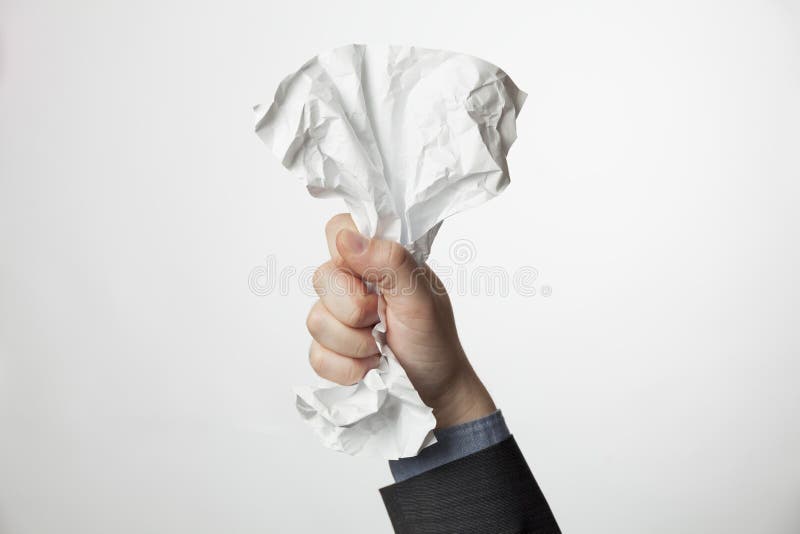 Crumpled A4 Paper Document in Businessman Hands. Office Problems ...