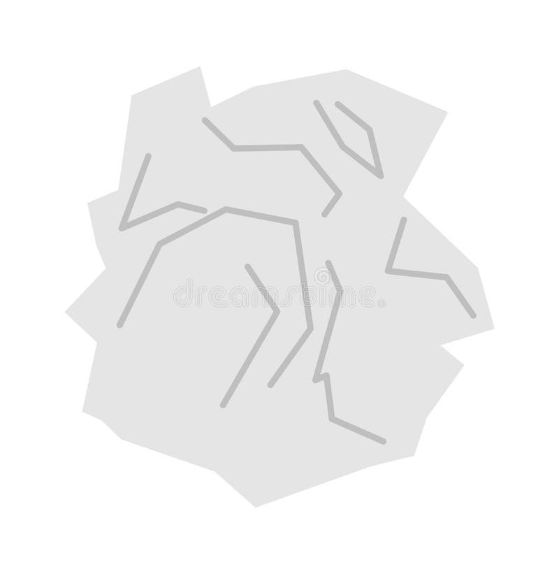 Crumpled Paper Flat Icon Recycled Garbage Trash Utilization Stock ...