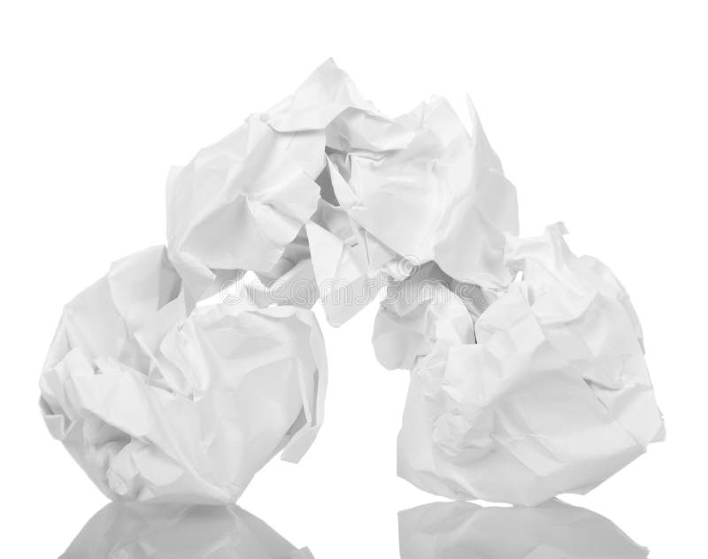 Crumpled Paper Form Balls Isolated White Background Stock Photos - Free ...
