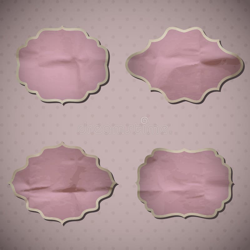 Crumpled paper frames stock vector. Illustration of decorative - 26466273