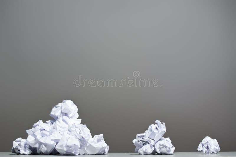 Flat Lay Composition with Crumpled Paper Balls on Color Background ...