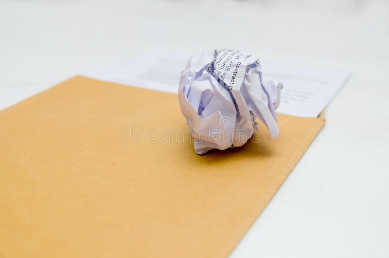 Crumpled paper in hand stock image. Image of frustration - 37010167