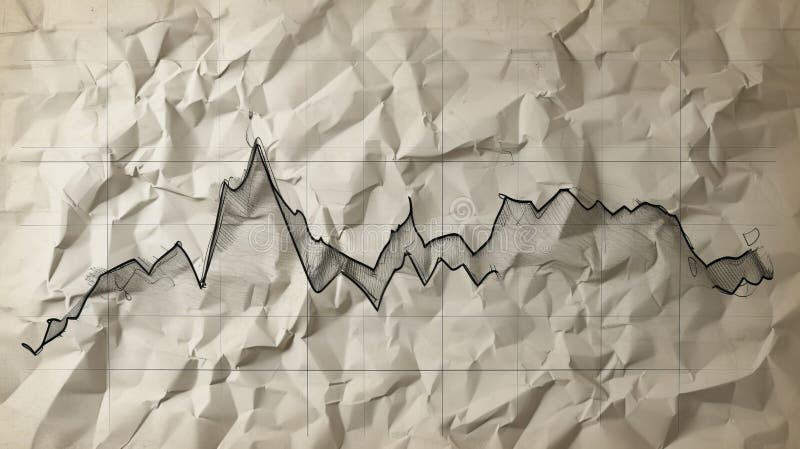Crumpled Paper with Hand-drawn Data Visualization Stock Image - Image ...