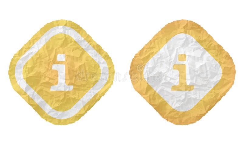 Crumpled Paper and Info Symbol Stock Vector - Illustration of desk ...