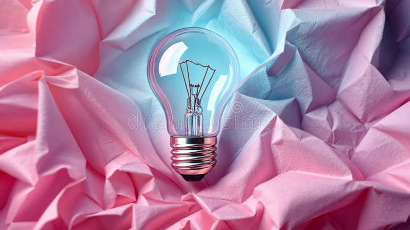 Crumpled Paper and Light Bulb Symbolizing Inspiration Stock Video ...