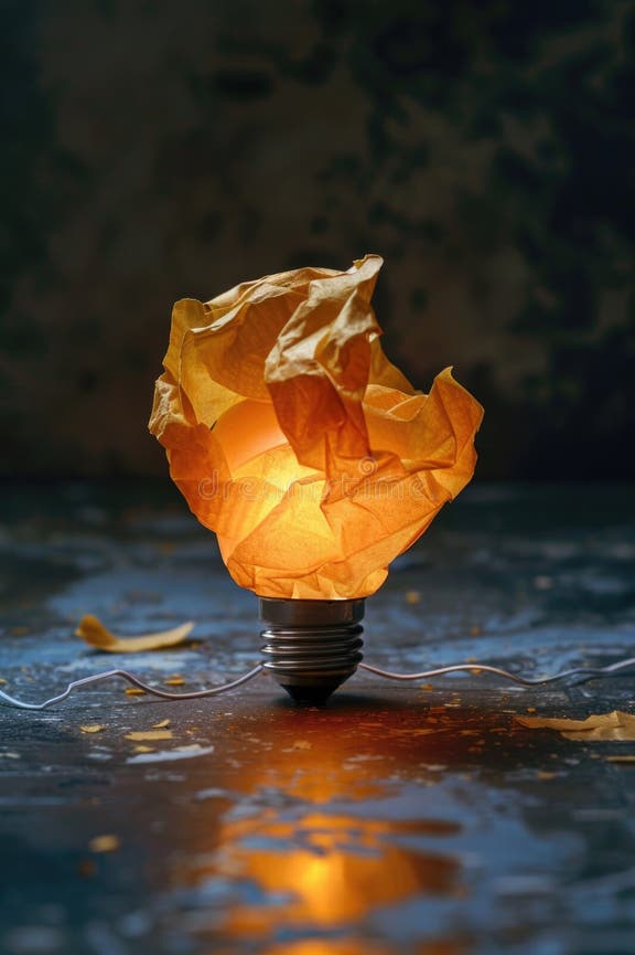 A Crumpled Paper on a Light Bulb, Useful for Creative Concepts Stock ...