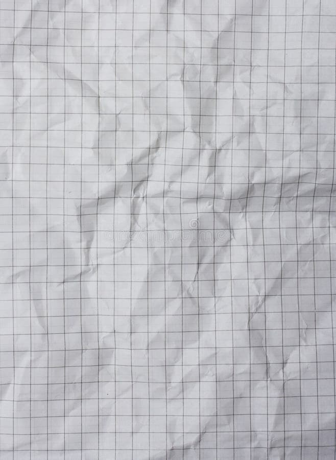 White Grid Math Paper Wrinkled Texture Background Stock Photo - Image ...