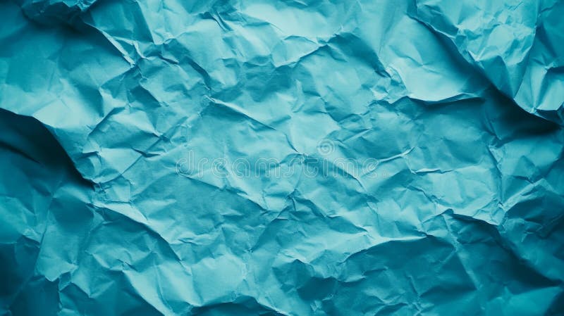 Crumpled Paper Texture Background, Blue Turquoise Wrinkled Paper ...