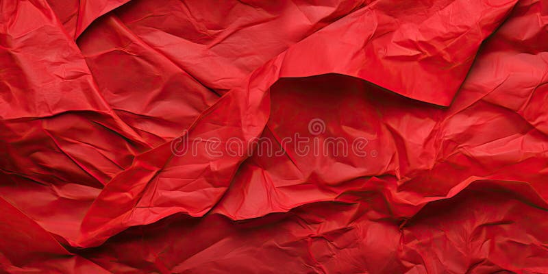 Crumpled Tissue Paper Texture Background. Red Wrinkled Rolling ...