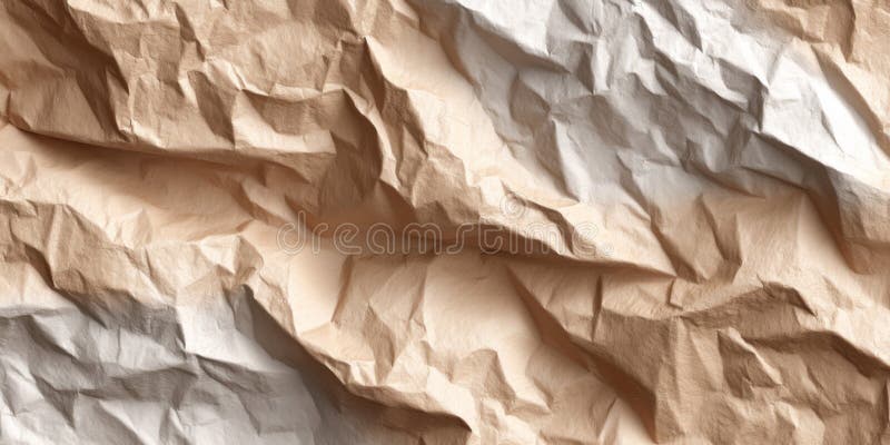 Crumpled Paper Texture in Beige Brown and Grey Stock Illustration ...