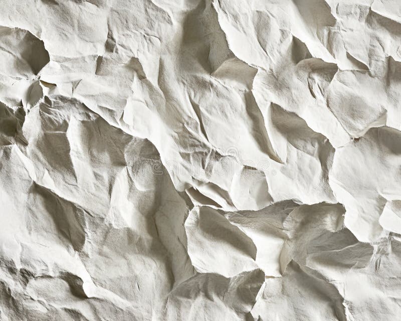 Crumpled Paper Texture with Deep Creases Under Angled Light Stock ...