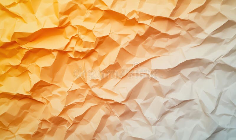 Crumpled Paper Texture in Gradient Shades of Orange and White, Abstract ...