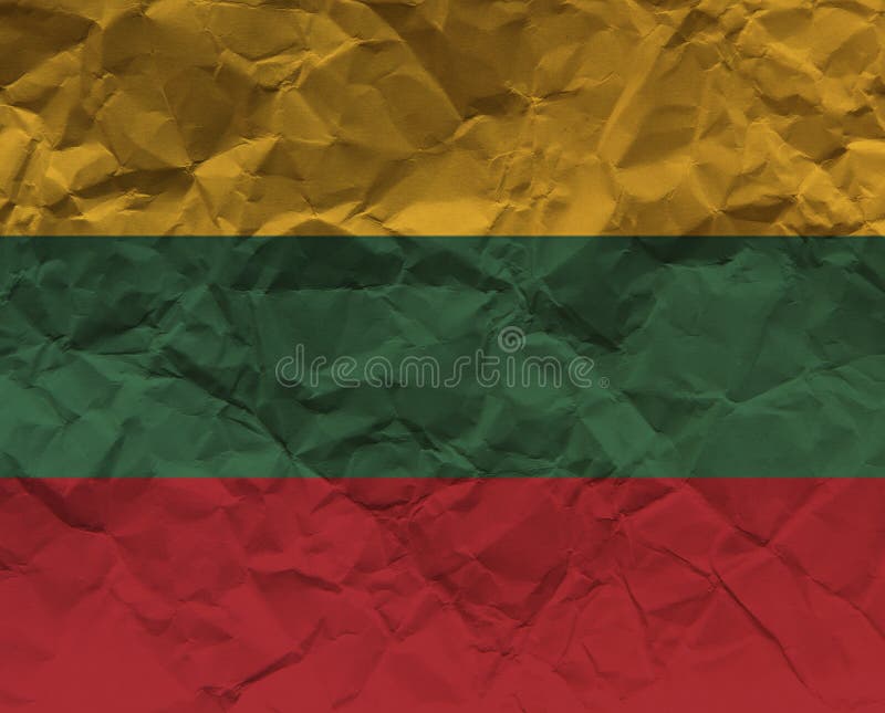 Crumpled Paper Textured Flag - Lithuania Stock Photo - Image of ...