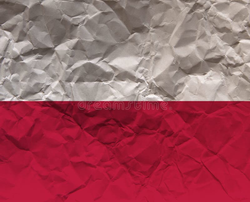 Crumpled Paper Textured Flag - Poland Stock Photo - Image of debt ...