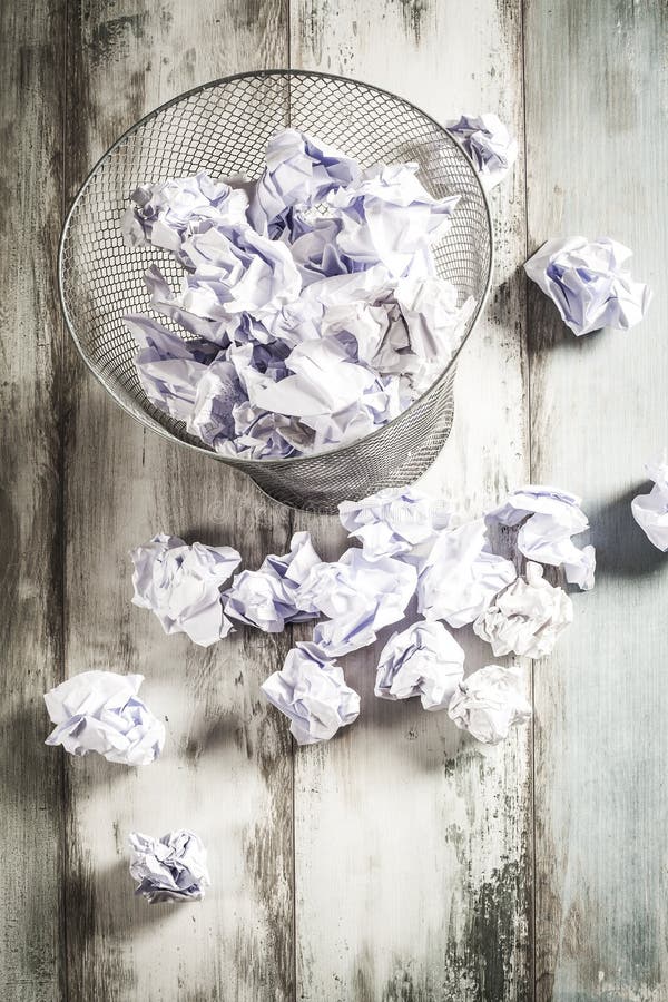 Crumpled Paper in the Trash Can Stock Photo - Image of wrinkled, wooden ... Crumpled Paper in the Trash Can Stock Photo - Image of wrinkled, wooden ...