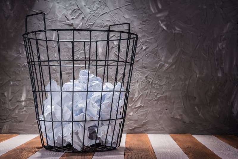 Crumpled Paper in the Trash Can. Stock Image - Image of equipment ... Crumpled Paper in the Trash Can. Stock Image - Image of equipment ...
