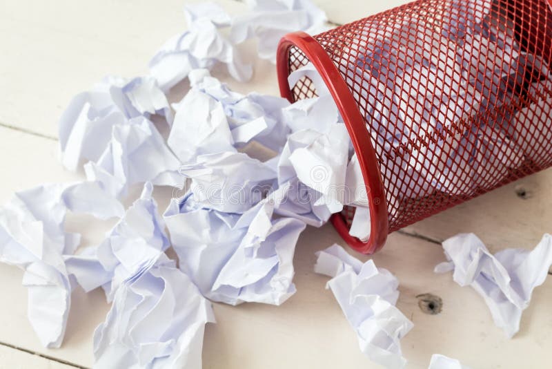 Crumpled Paper in the Trash Can Stock Photo - Image of empty, plans ... Crumpled Paper in the Trash Can Stock Photo - Image of empty, plans ...