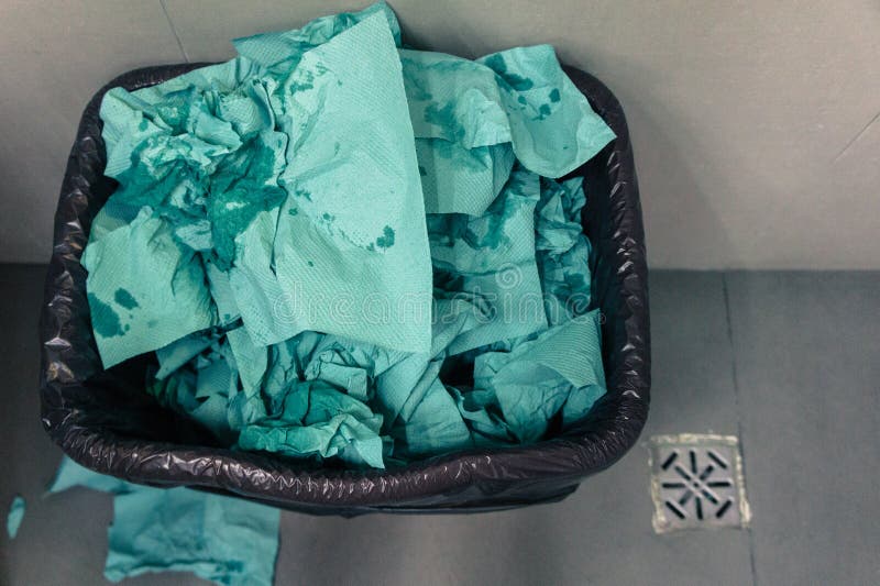 Crumpled Paper in the Trash Can Stock Image - Image of office, recycle ...
