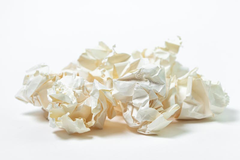 Crumpled Paper on a White Background. a Pile of Crumpled Paper Stock ...