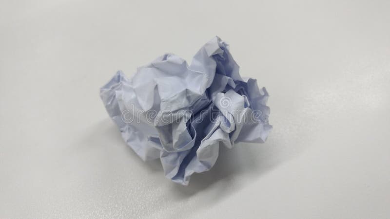 Crumpled Paper on White Table Stock Photo - Image of crumpled, table ...