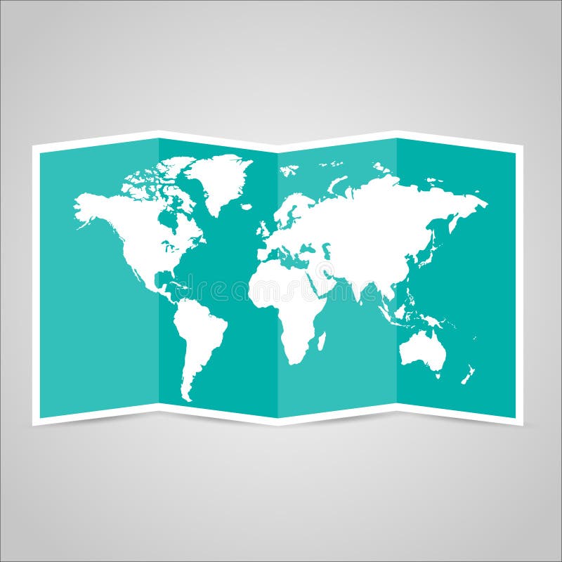 Crumpled Paper of World Map. Vector Illustration Stock Illustration ...