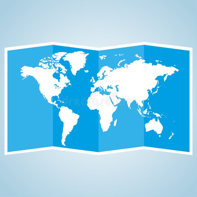 Crumpled Paper of World Map. Vector Illustration Stock Illustration ...