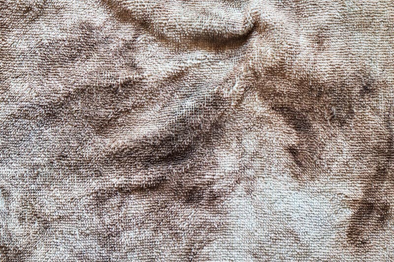 A Crumpled Piece of Dirty, Stained Microfiber. Up Close Stock Image ...