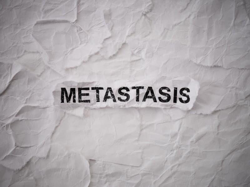 Crumpled Piece of Paper with Word Metastasis on Torn White Paper Pieces ...