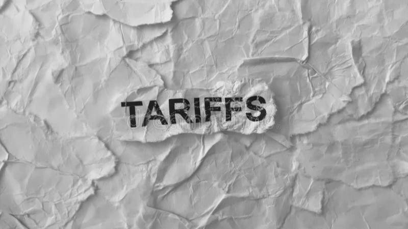 Crumpled Piece of Paper with Word Tariffs on Torn White Paper Pieces ...