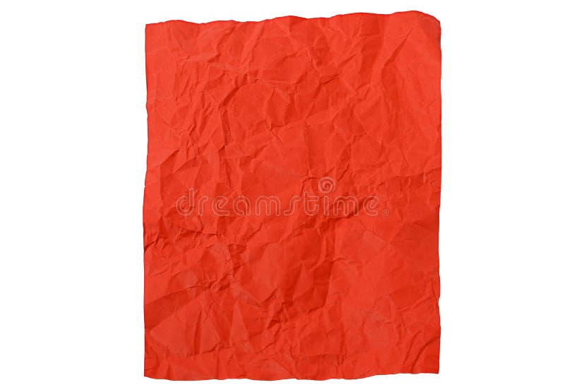 Crumpled Piece of Red Paper Stock Photo - Image of pattern, letter ...