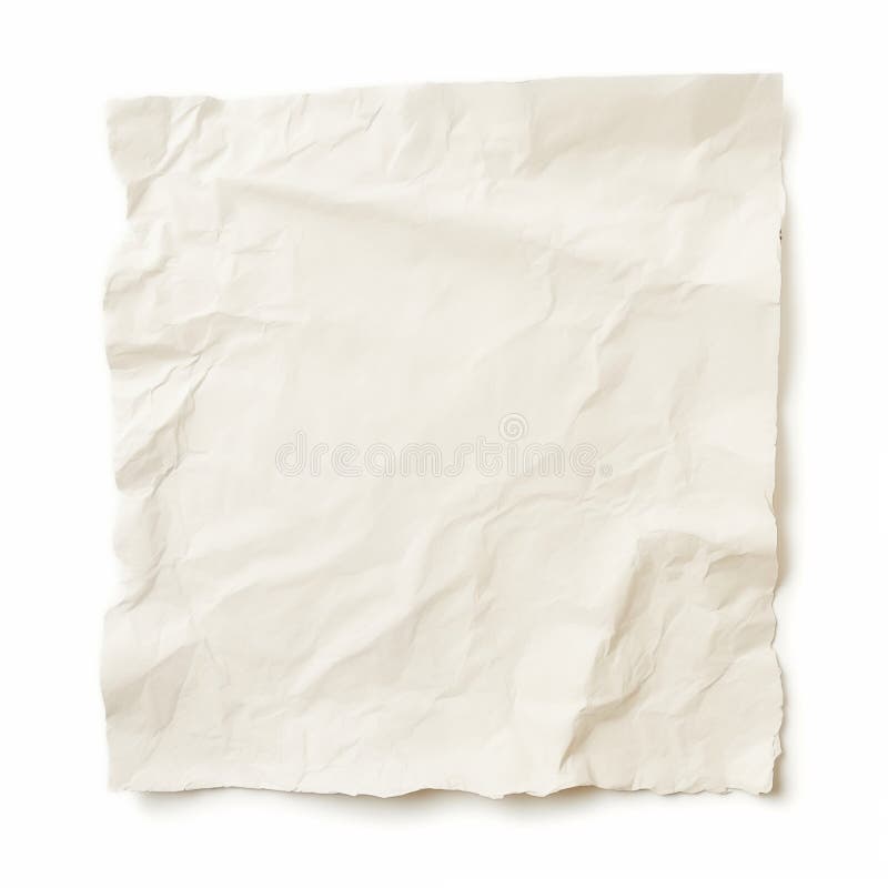 Crumpled Piece of White Paper Isolated on White Background Stock ...