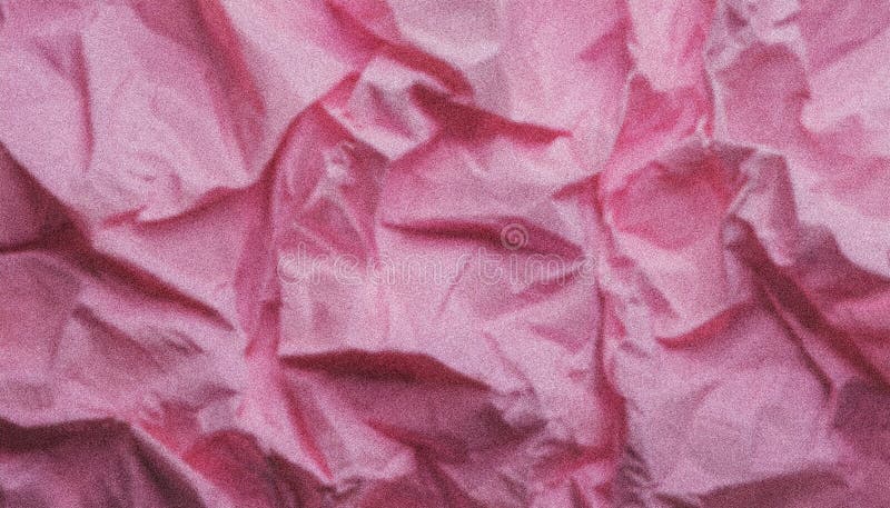 Crumpled Pink Wrapping Paper Displaying Grainy, Wrinkled Texture ...