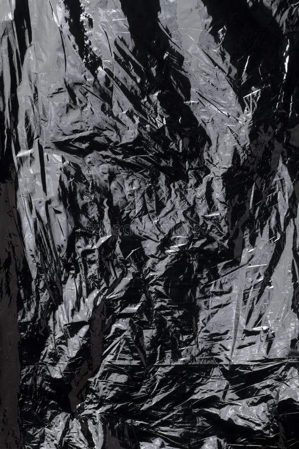 Crumpled Plastic Film Texture Stock Photo - Image of empty, abstract ...