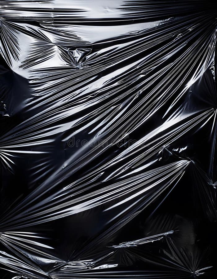 Crumpled Plastic Foil. Transparent Shiny Plastic Foil Texture Stock ...