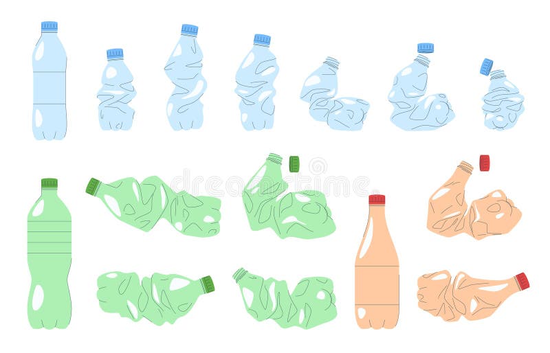 Crumpled Plastic Water Bottles. Plastic Recycling. Environmental ...