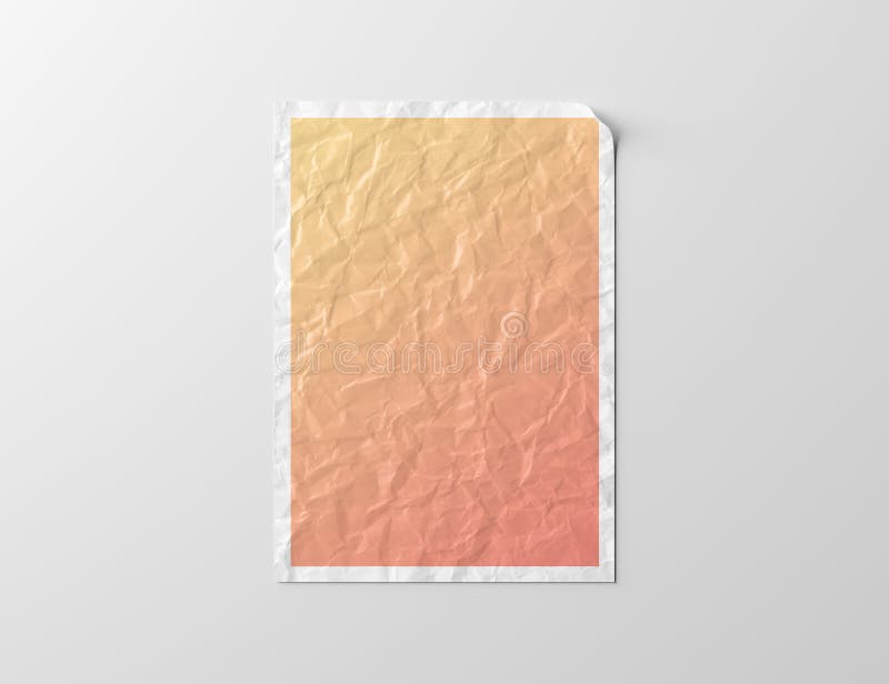 Crumpled Poster Isolated on White Background Mockup 3D Rendering Stock ...