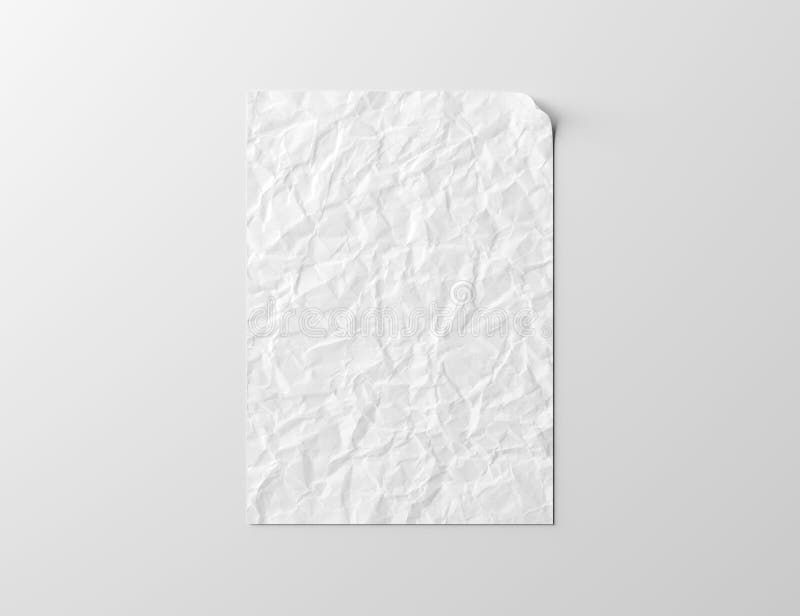 Crumpled Poster Isolated on White Background Mockup 3D Rendering Stock ...