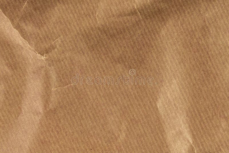 Crumpled Recycled Brown Wrapping Paper Texture Stock Image - Image of ...