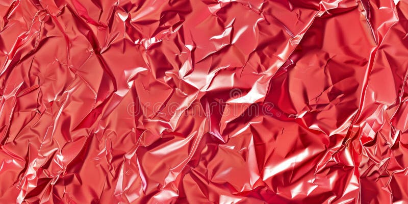 Crumpled Red Aluminum Foil Texture Background for Abstract Design Stock ...