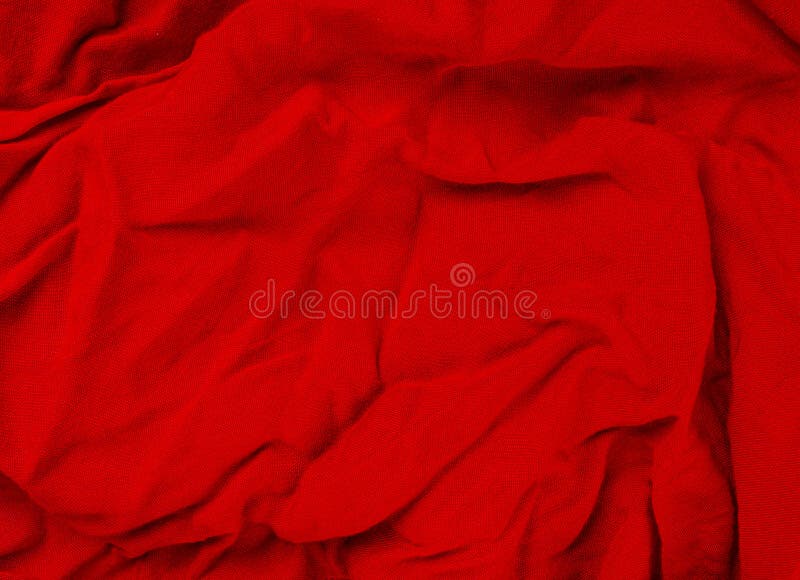 Crumpled Red Fabric Texture Closeup Stock Image - Image of clothes ...