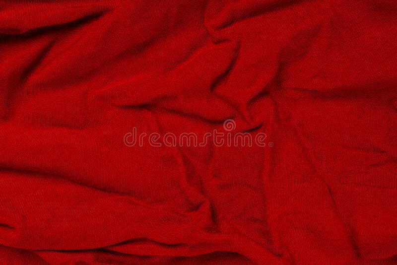 Crumpled Red Fabric Texture Closeup Stock Image - Image of clothes ...