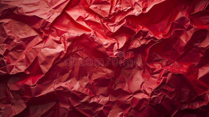 Crumpled Red Paper Texture Abstract Background with Light Reflections ...